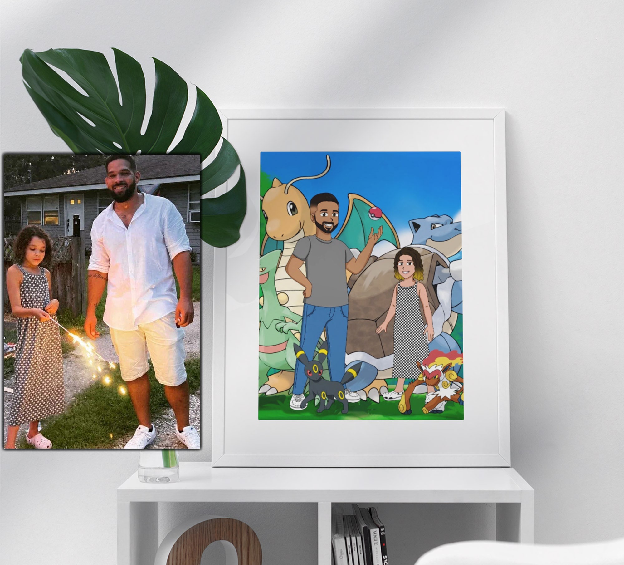 Poke Frame Poster, Cartoon From Photo, Personalized Gifts for Him ...