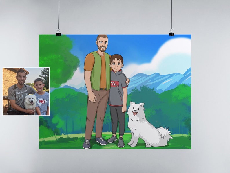 Poke Cartoon Poster Custom Drawing From Photo Boyfriend Gift - Etsy