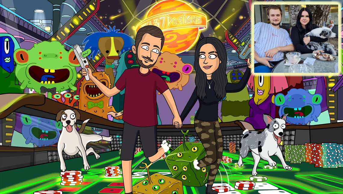 Rick Style Cartoon Family Portraits Digital Art Photo Gift - Etsy