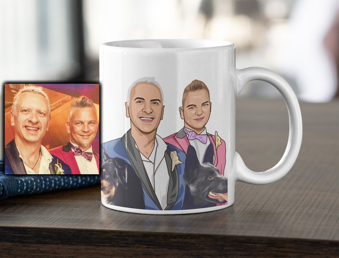 Custom Caricature Mug, Photo Cartoon Mug, Personalized Caricature ...