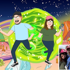 Rick Style Cartoon Portrait, Creative Custom Gifts, Become Your ...