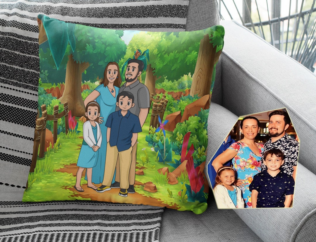 Poke Pillow Art, Cartoon From Photo, Personalized Gift for Him ...