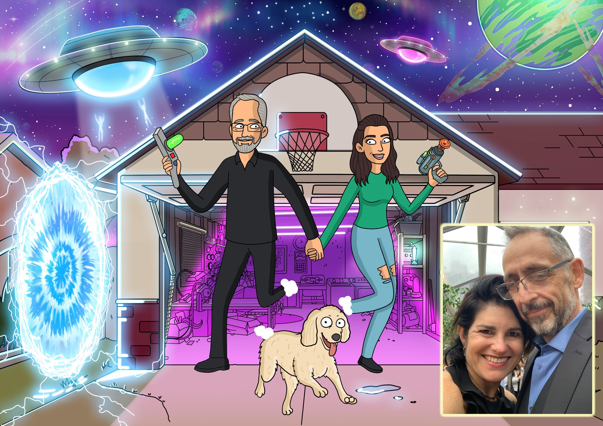 Rick Style Cartoon Family Portraits Digital Art Photo Gift - Etsy