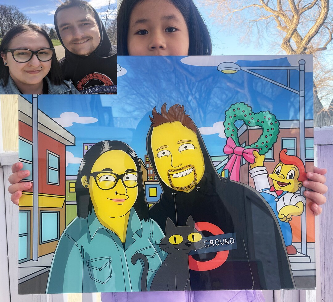 Yellow Style Acrylic Cartoon Portrait, Creative Personalized Gifts ...
