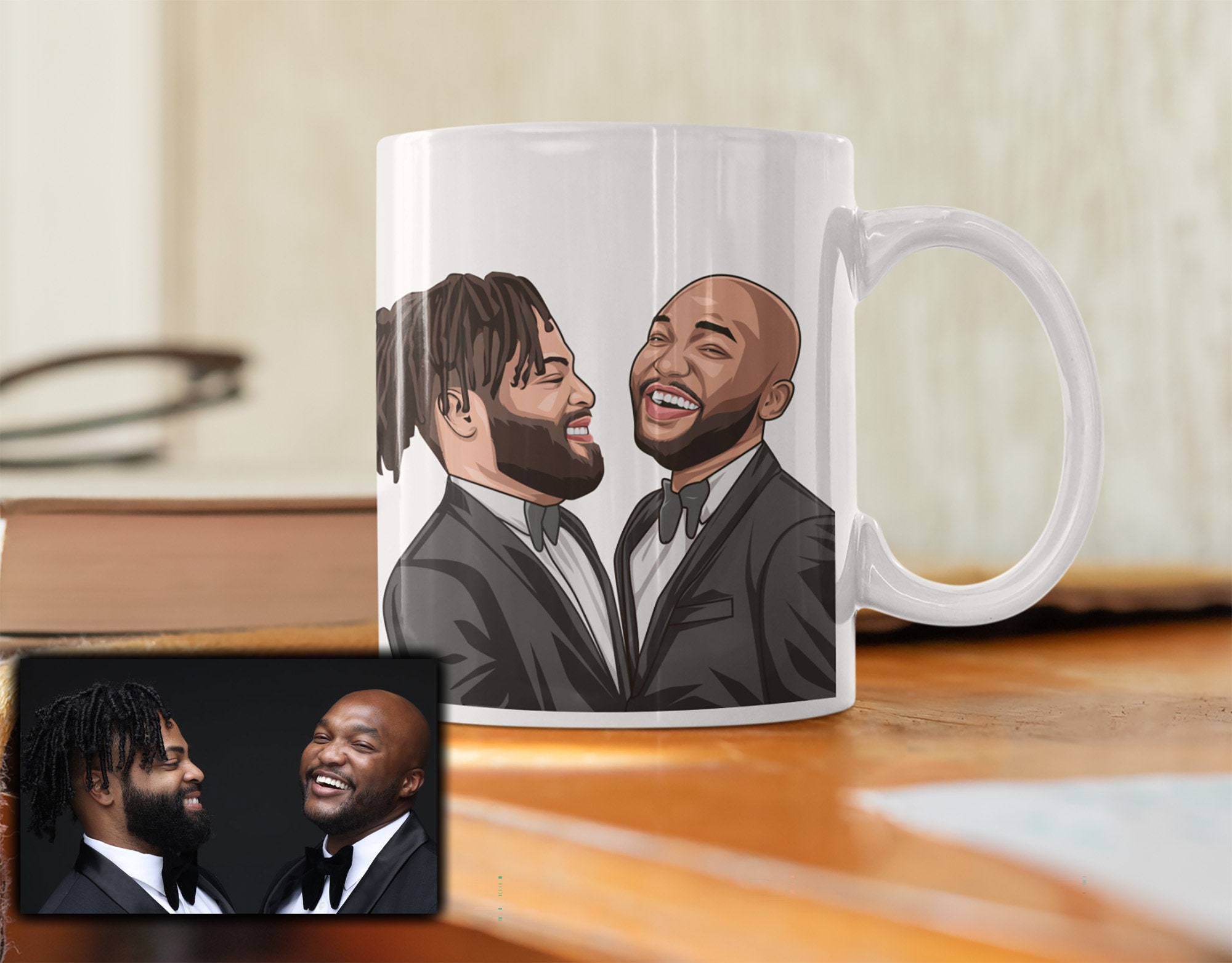 Caricature Mug Custom Mug Cartoon Portrait Personalized - Etsy