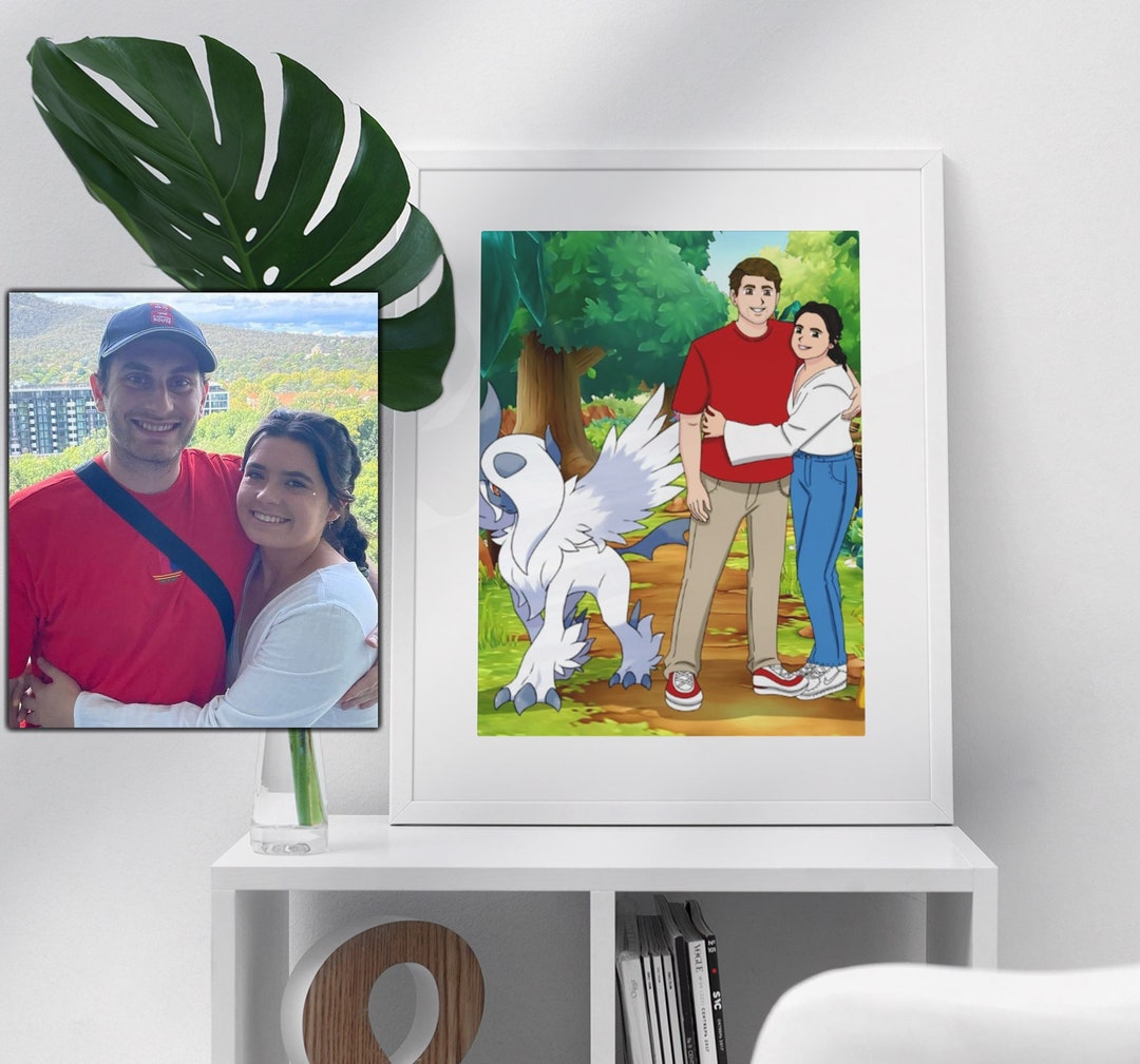 Poke Frame Poster, Cartoon From Photo, Personalized Gifts for Him ...