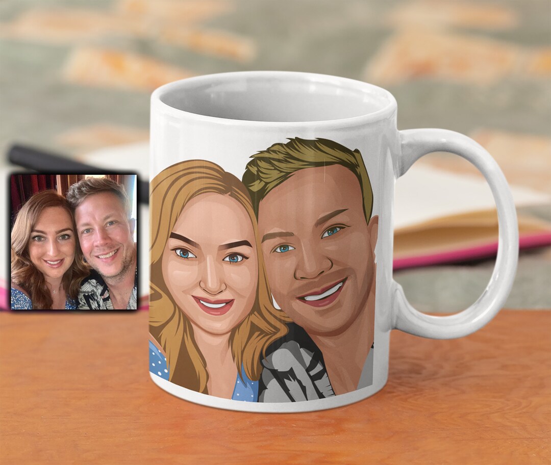 Caricature Mug, Custom Mug, Cartoon Portrait, Personalized Mug, Photo ...