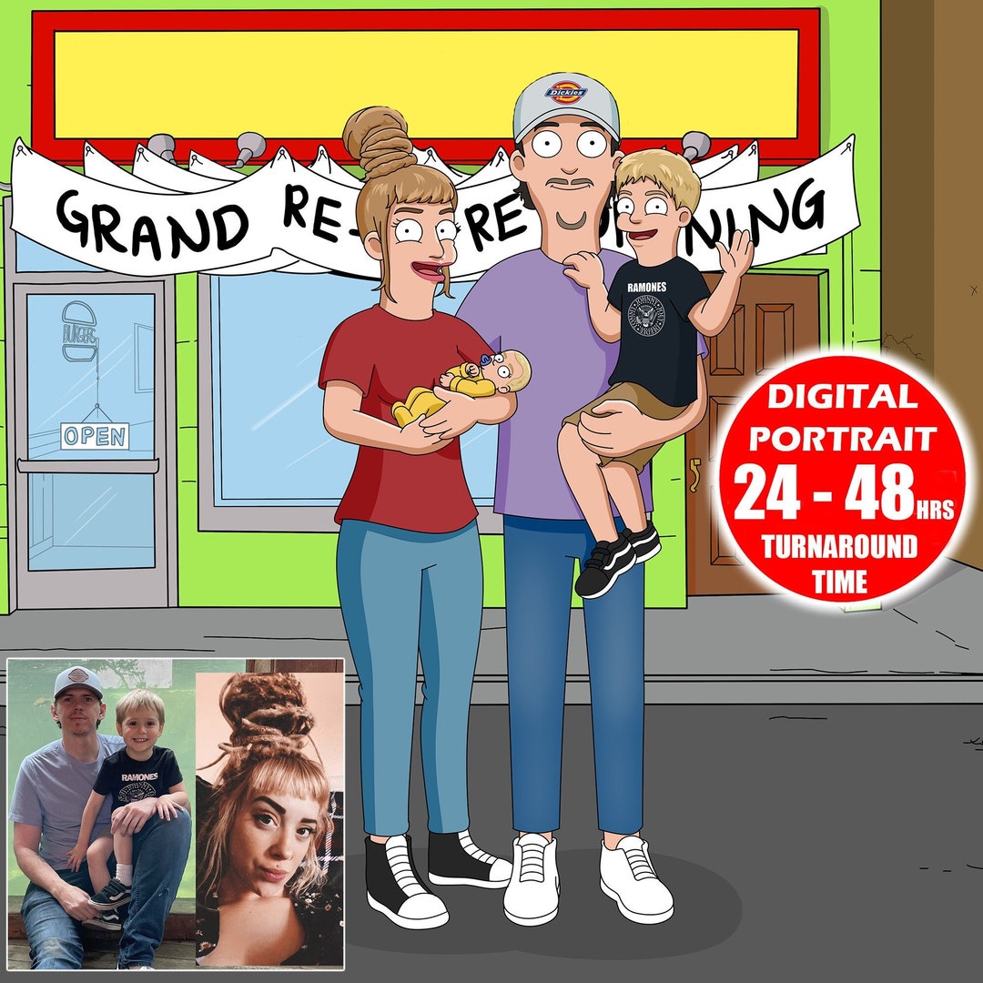 Bobs Custom Couples Digital Portrait, Graduation Gifts, 50th ...