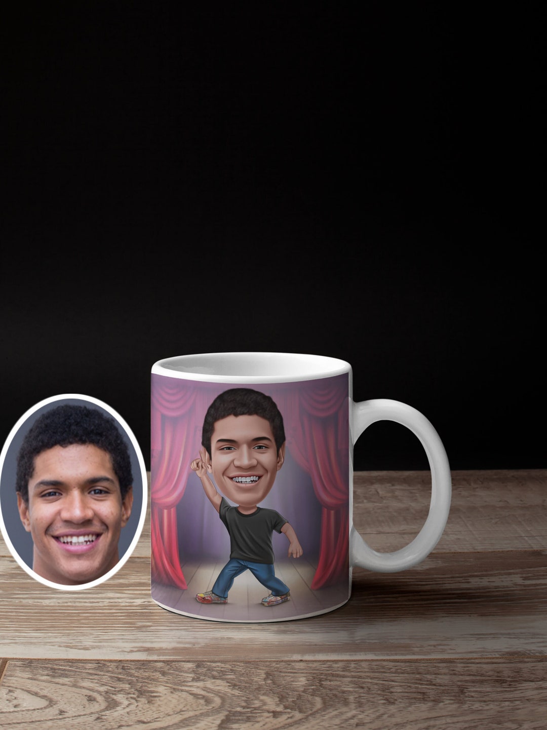 Custom Dancer Dancing Coffee Mug, Personalized Cartoon Caricature Mug ...