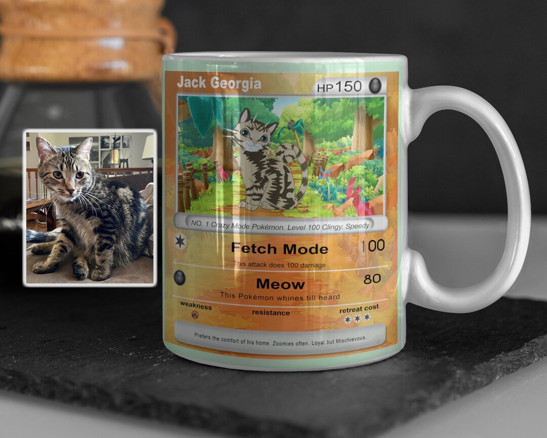 Custom Pets Poke Cards Mug, Turn Your Pet Into a Poke Monster Portrait ...