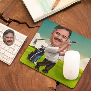 Custom Golf Mouse Pad, Personalized Cartoon Caricature Mouse Pads ...
