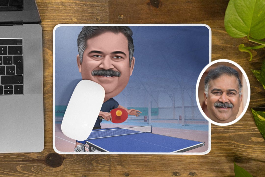 Custom Ping Pong Mouse Pad, Personalized Cartoon Caricature Mouse Pads ...