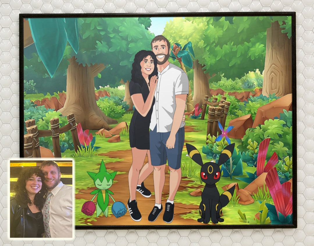 Poke Poster, Cartoon From Photo, Personalized Gifts for Him, Bridesmaid ...