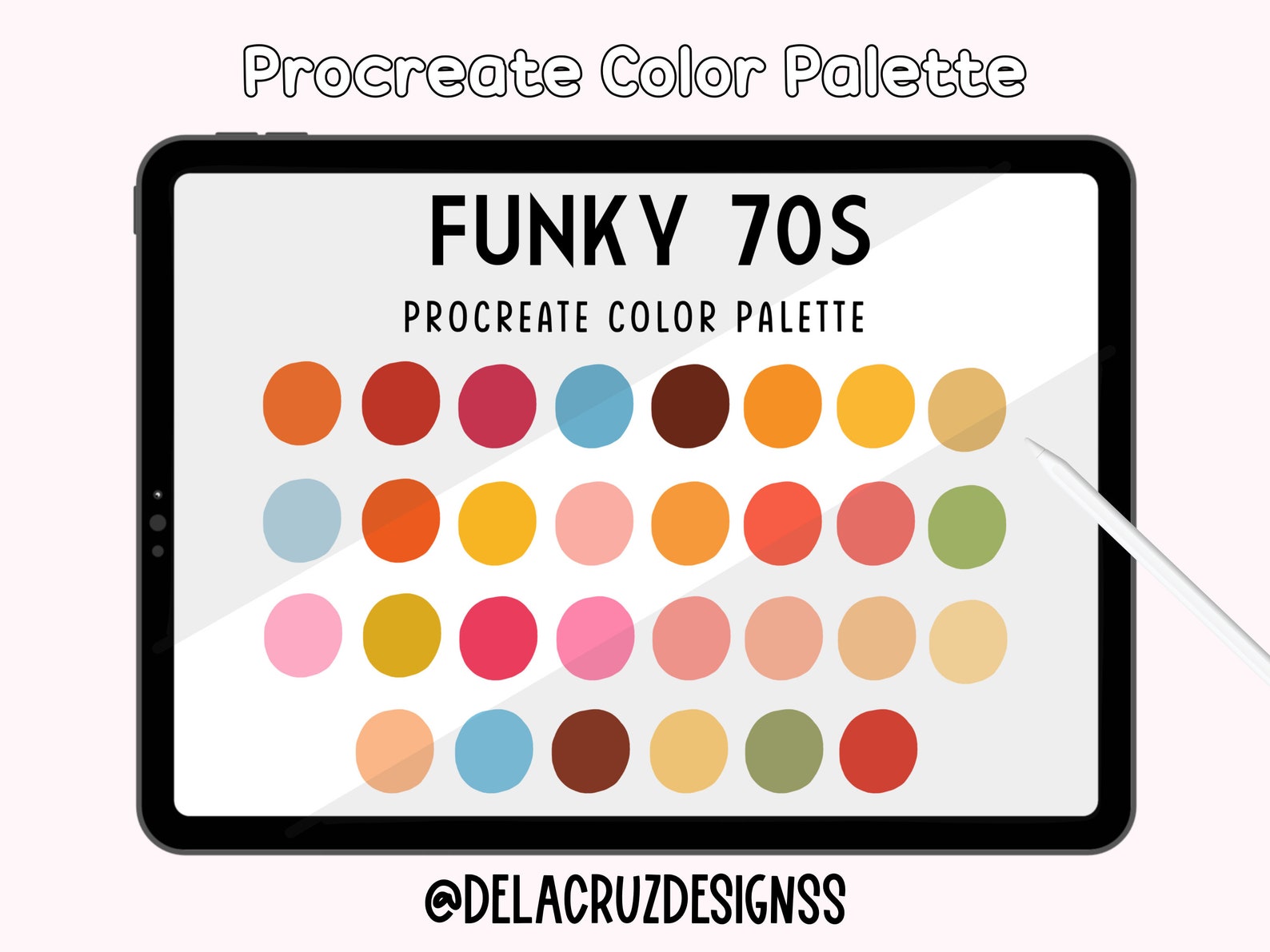 Funky 70s Procreate Color Palette I Procreate Swatches I Ipad | Etsy