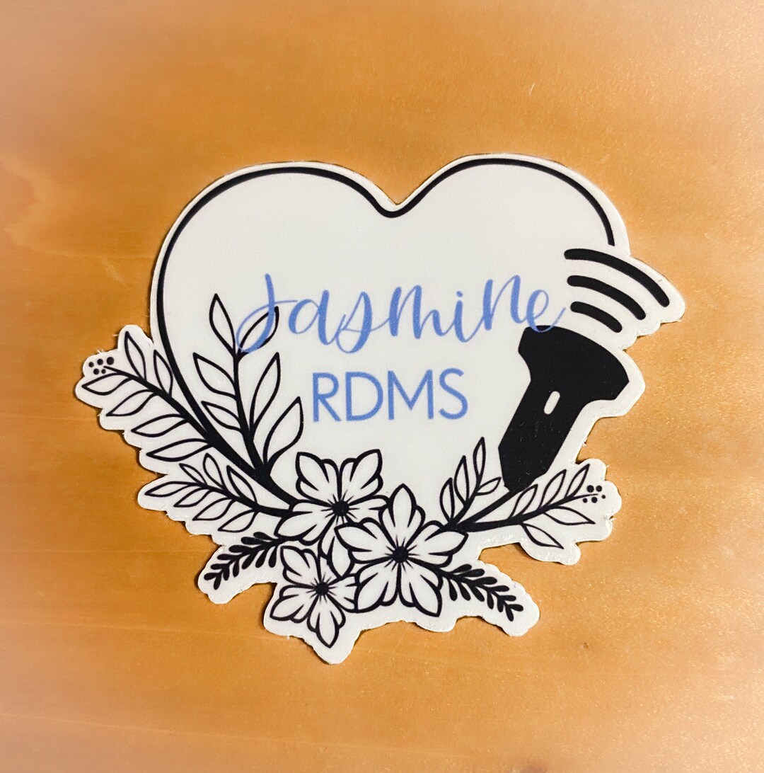 Personalized Ultrasound Tech Floral Heart Probe Sticker - Etsy