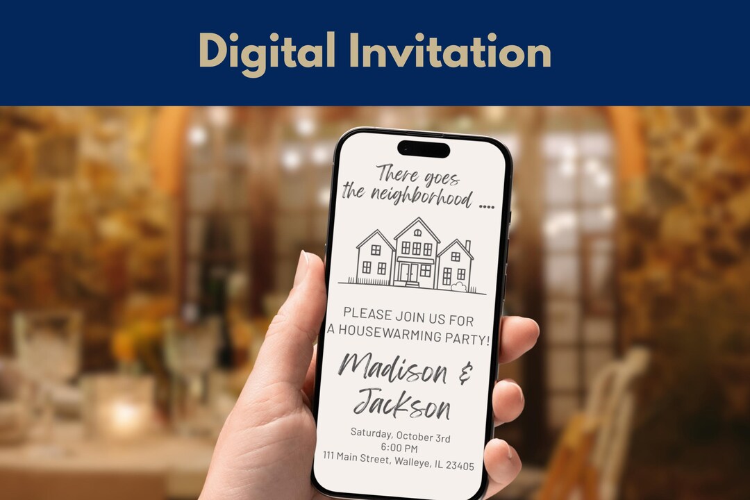 Digital Housewarming Invitation Template | Editable Funny House Warming ...