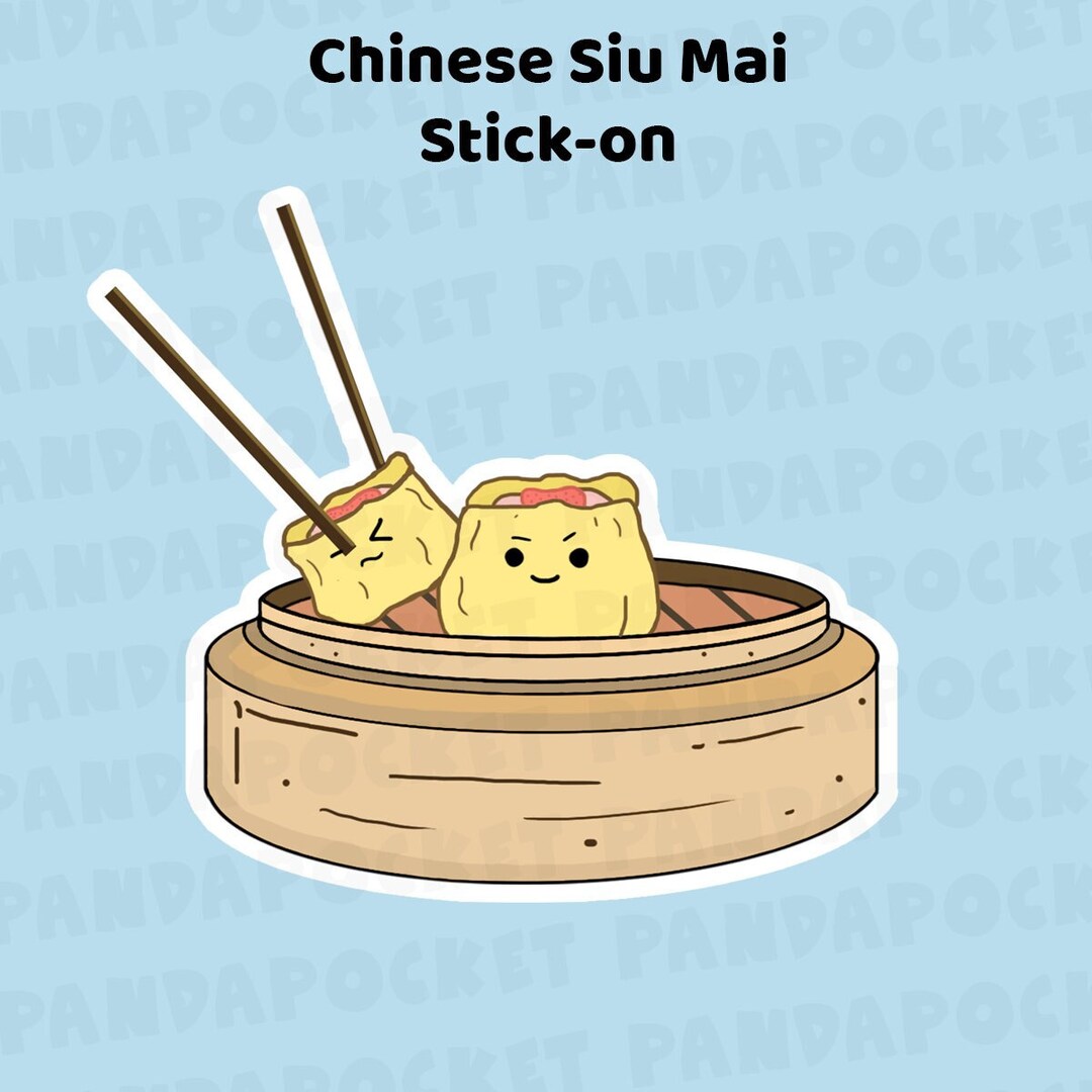 Cute Chinese Siu Mai Stick-on Sticker - Etsy