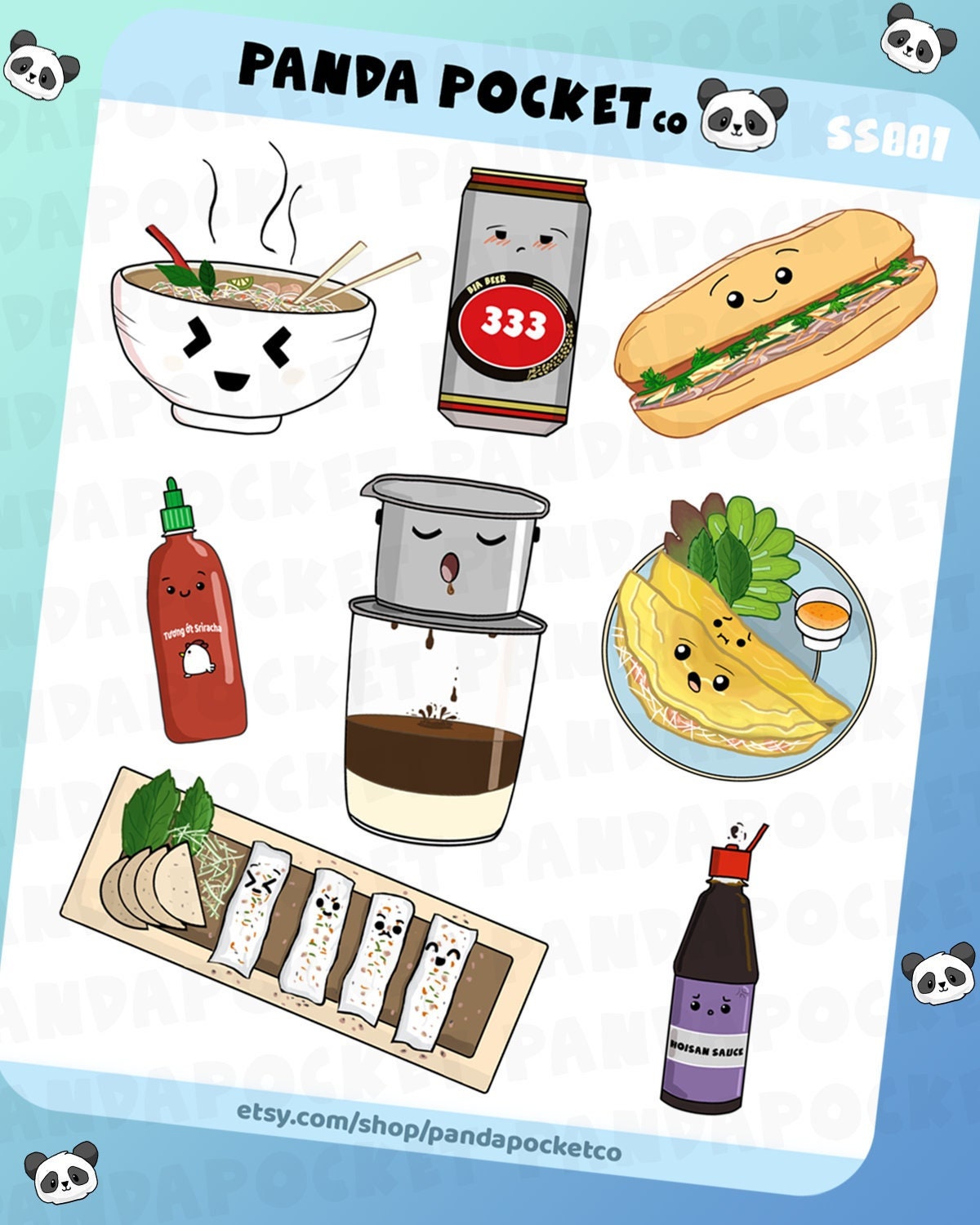 Cute Vietnamese Food Sticker Sheet - Etsy
