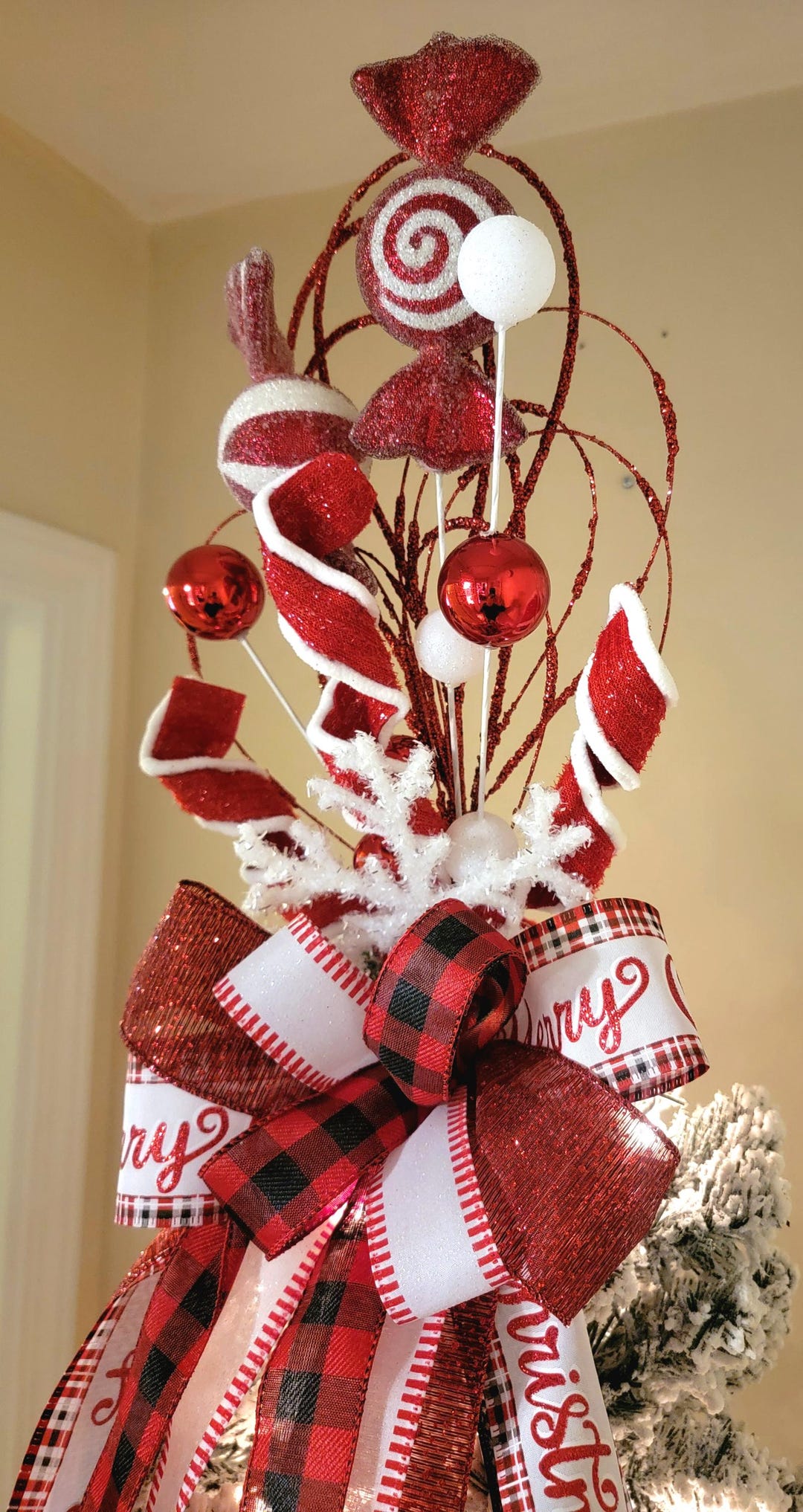 Candy Themed Christmas Tree Topper - Etsy