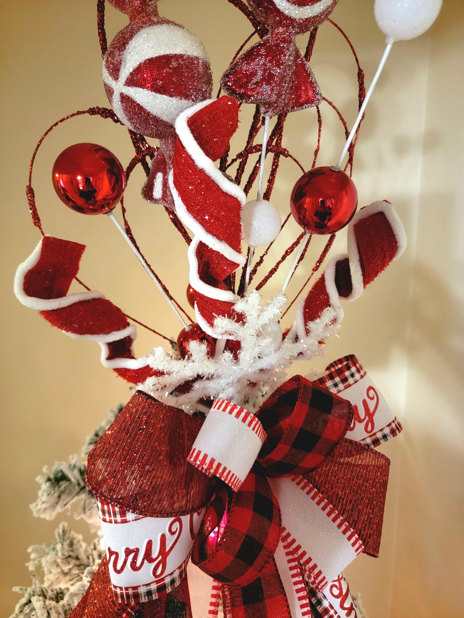 Candy Themed Christmas Tree Topper - Etsy