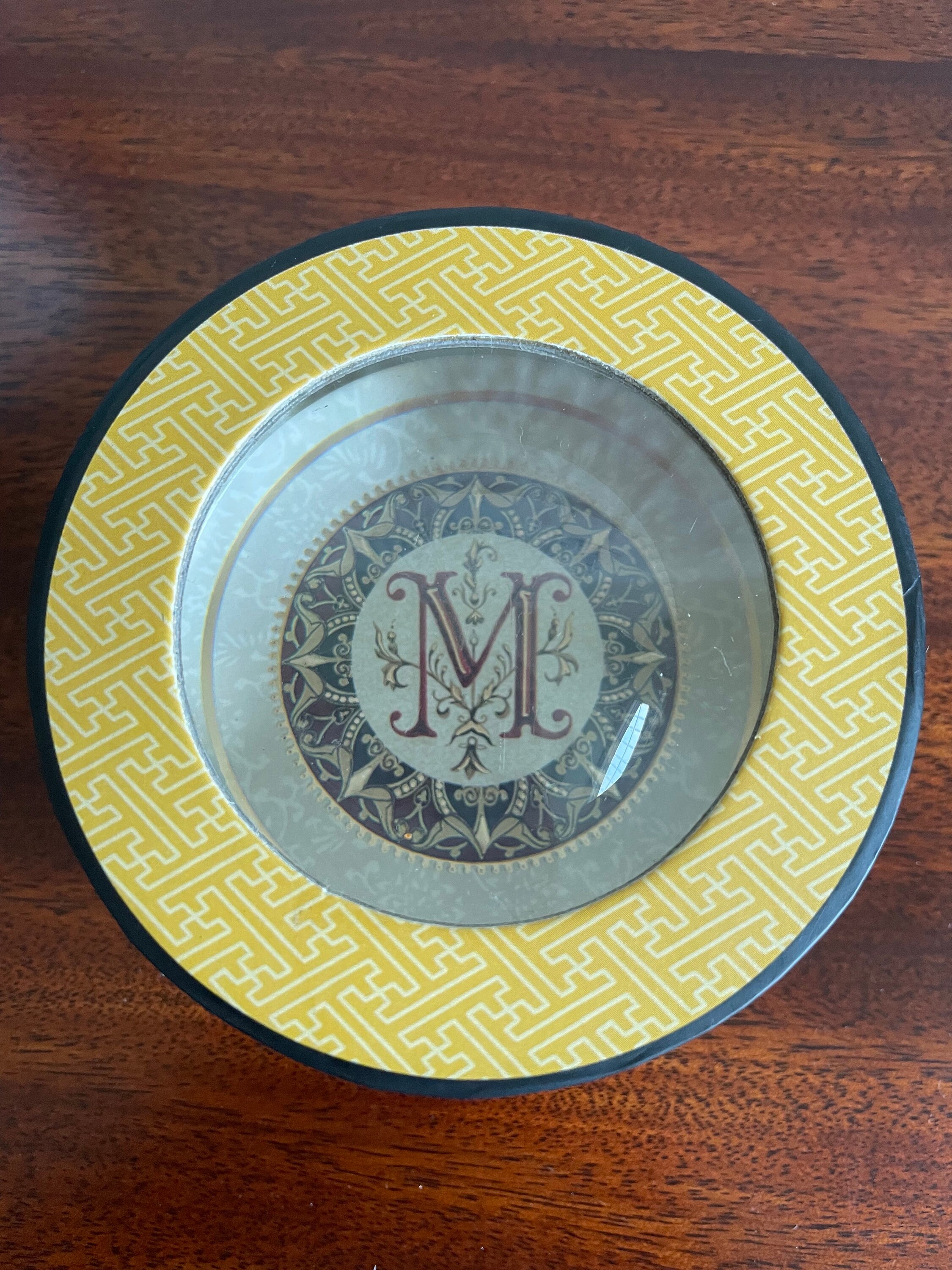 Punch Studio Crystal Paperweight Letter M Monogram Made in France New ...
