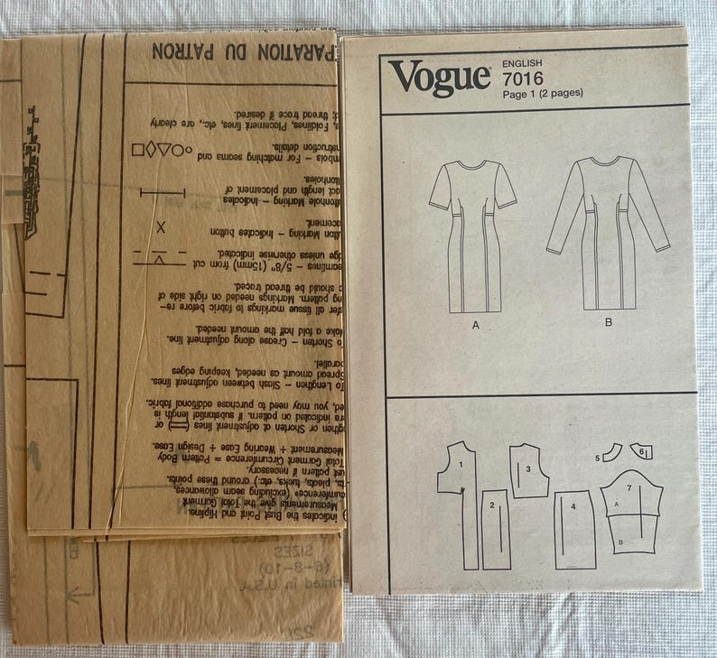 Very Easy Vogue Pattern 7016 Koko Beall Straight Dress 6 8 10 - Etsy