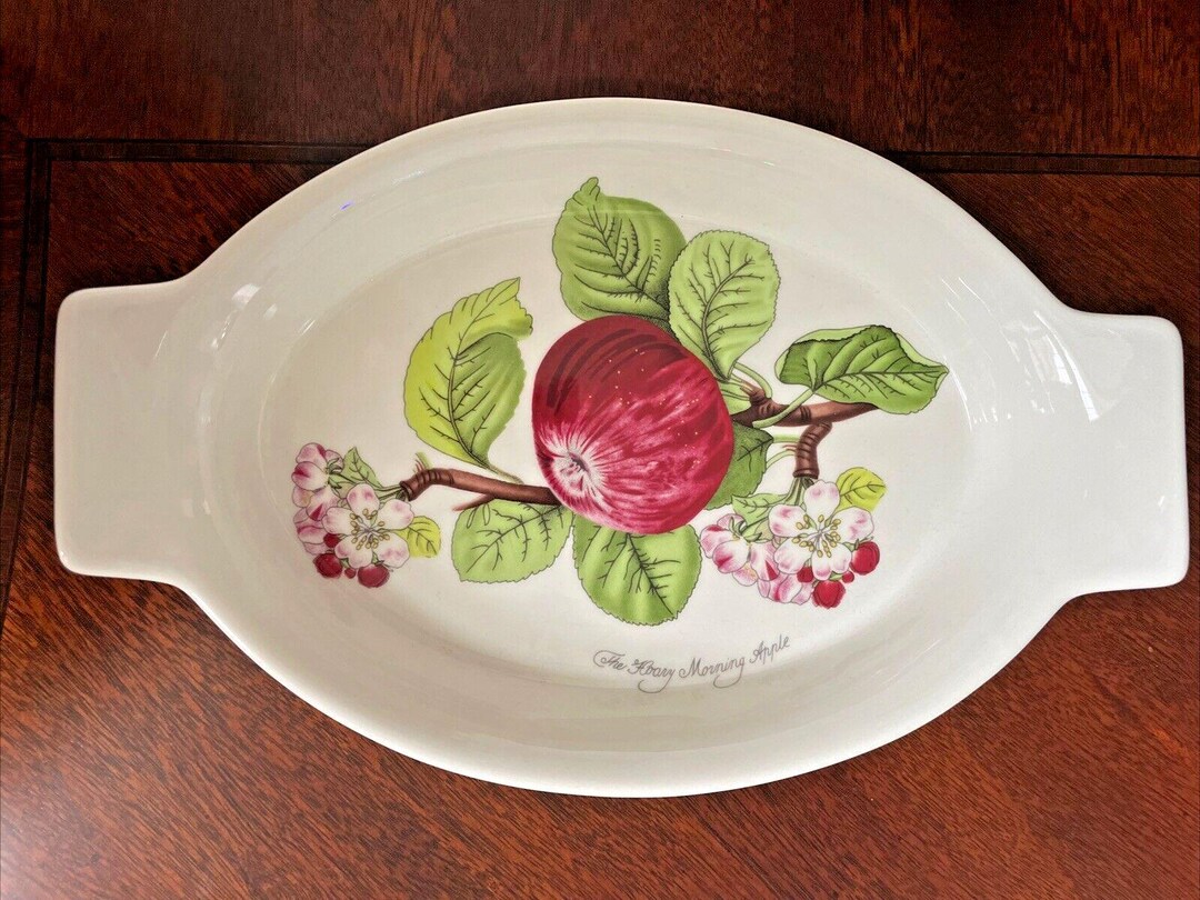 Portmeirion Pomona Hoary Morning Apple 10.25 Oval Baking Serving Dish ...