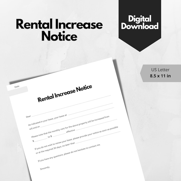 Rental Increase Letter - Etsy