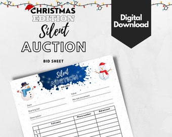 Christmas Bid Sheet - Etsy