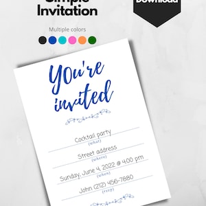 Simple Printable Blank Invitation Card for Your Event / Printable ...