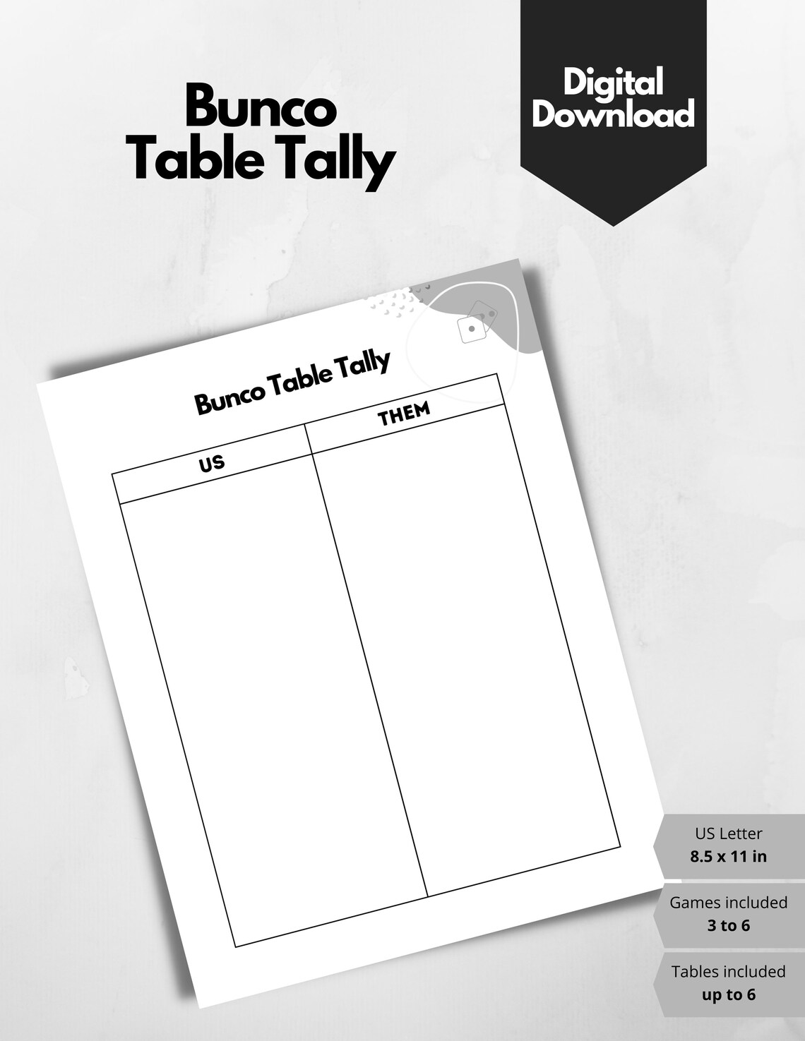 Bunco Score Card Bundle / Bunco Game / Table Tally Sheet / Bunco Tables ...