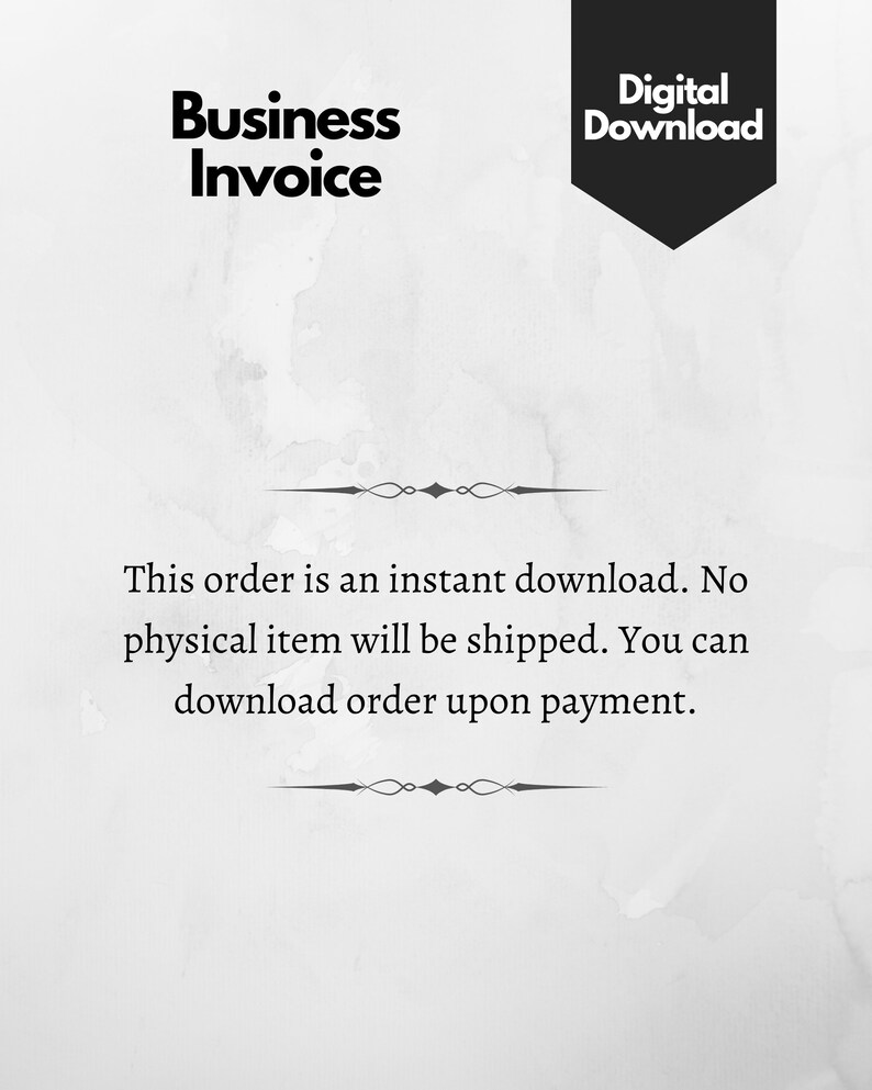 Printable Business Invoice Form / Simple Invoice Template / PDF - Etsy