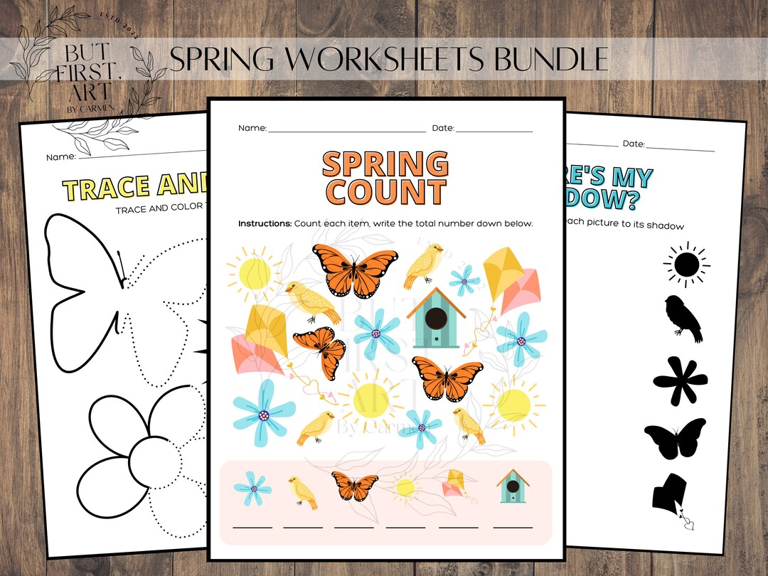 Spring Theme Worksheets Bundle, School Homeschool Worksheets - Etsy