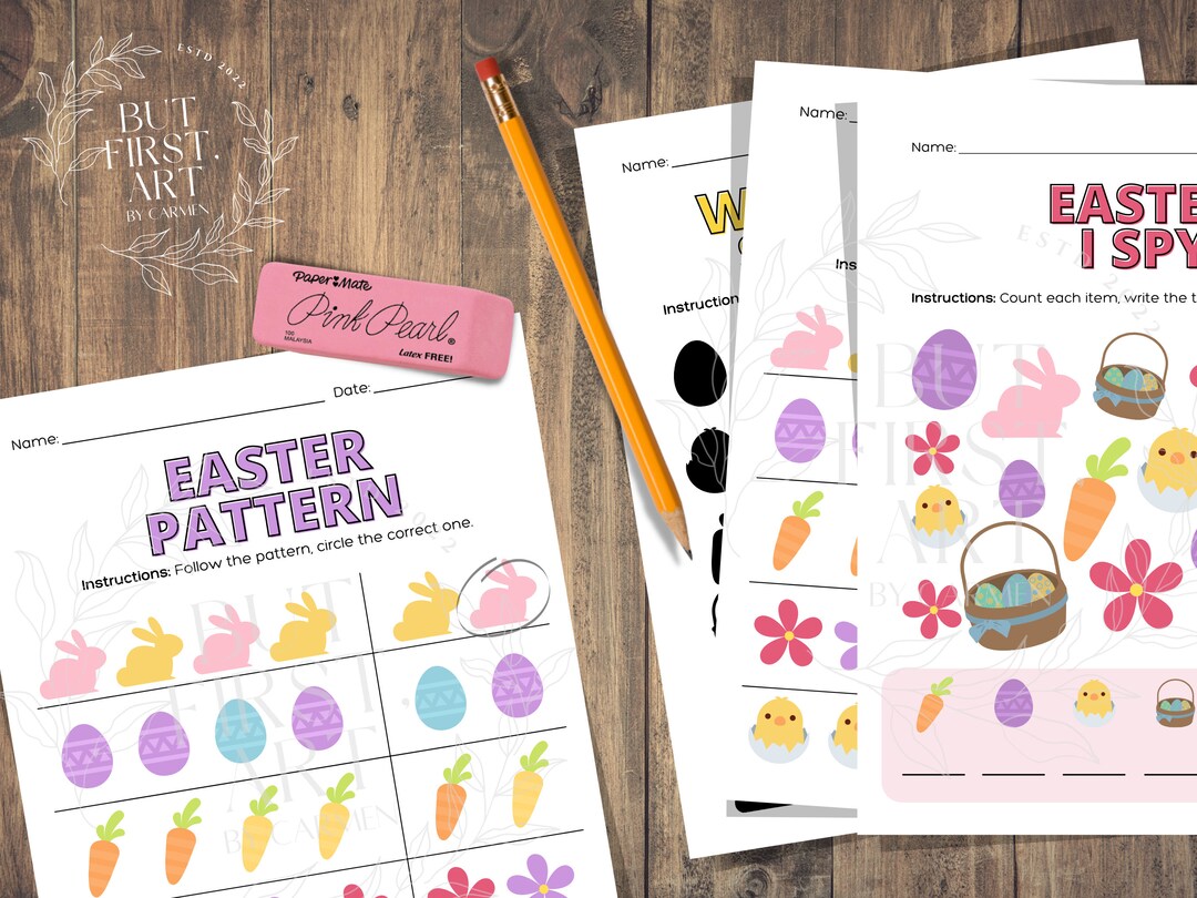 Easter Theme Worksheets Bundle, Printable Worksheets - Etsy