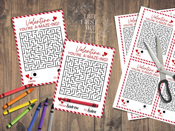 A-MAZE-ING Valentine's Day Cards for Kids Instant - Etsy