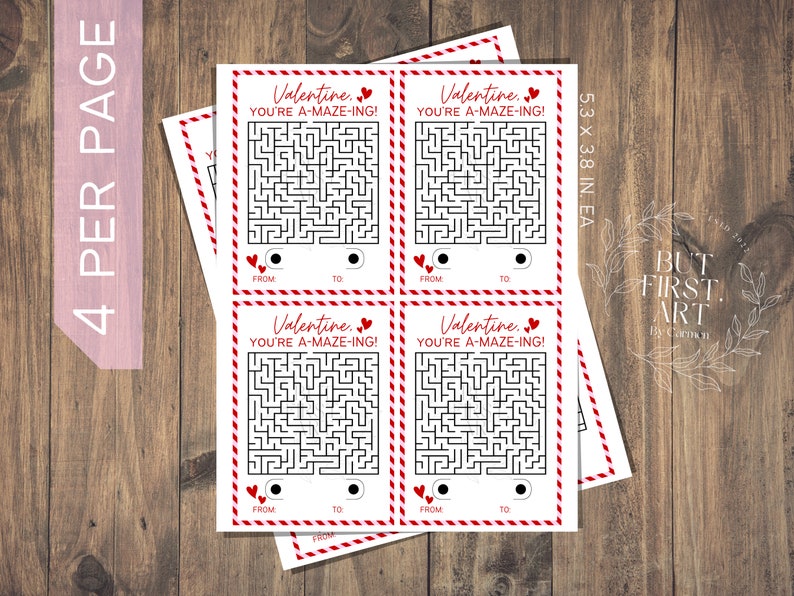 A-MAZE-ING Valentine's Day Cards for Kids Instant Download Digital ...