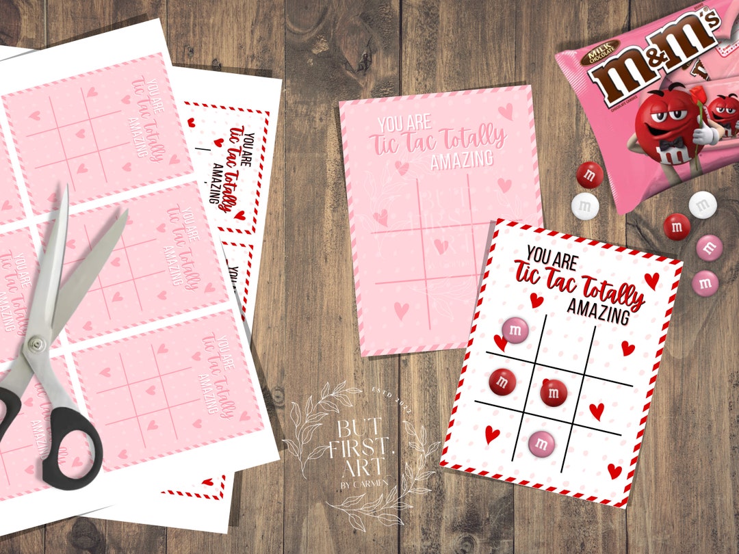Fun Tic Tac Toe Valentine's Card; Digital Artwork for Kids - Etsy