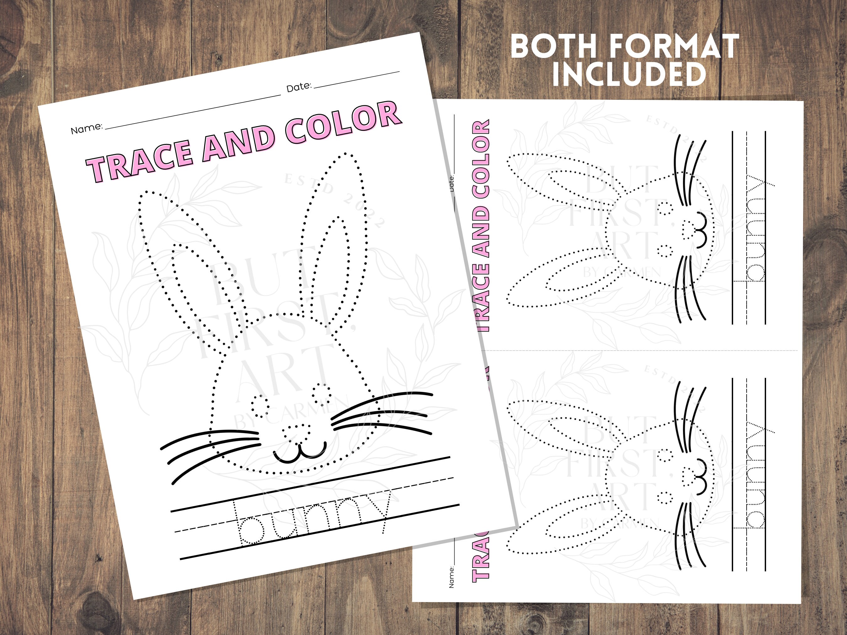 Easter Trace and Color Bundle, Printable Coloring Pages - Etsy