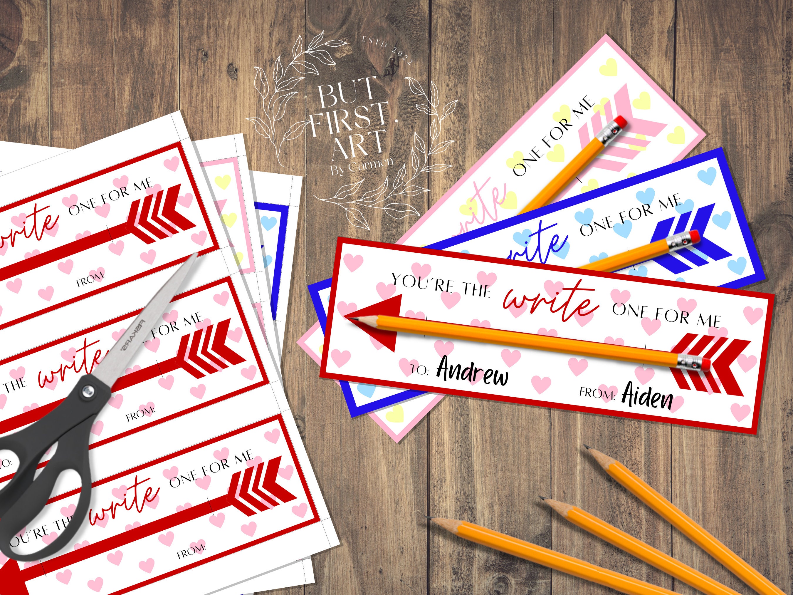 Instant Download Pencil Holder; Valentines Day Kids School Cards ...