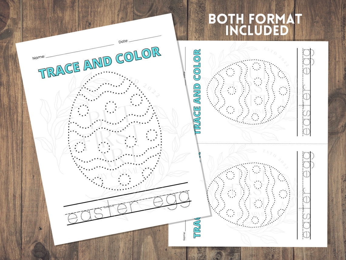Easter Trace and Color Bundle, Printable Coloring Pages - Etsy