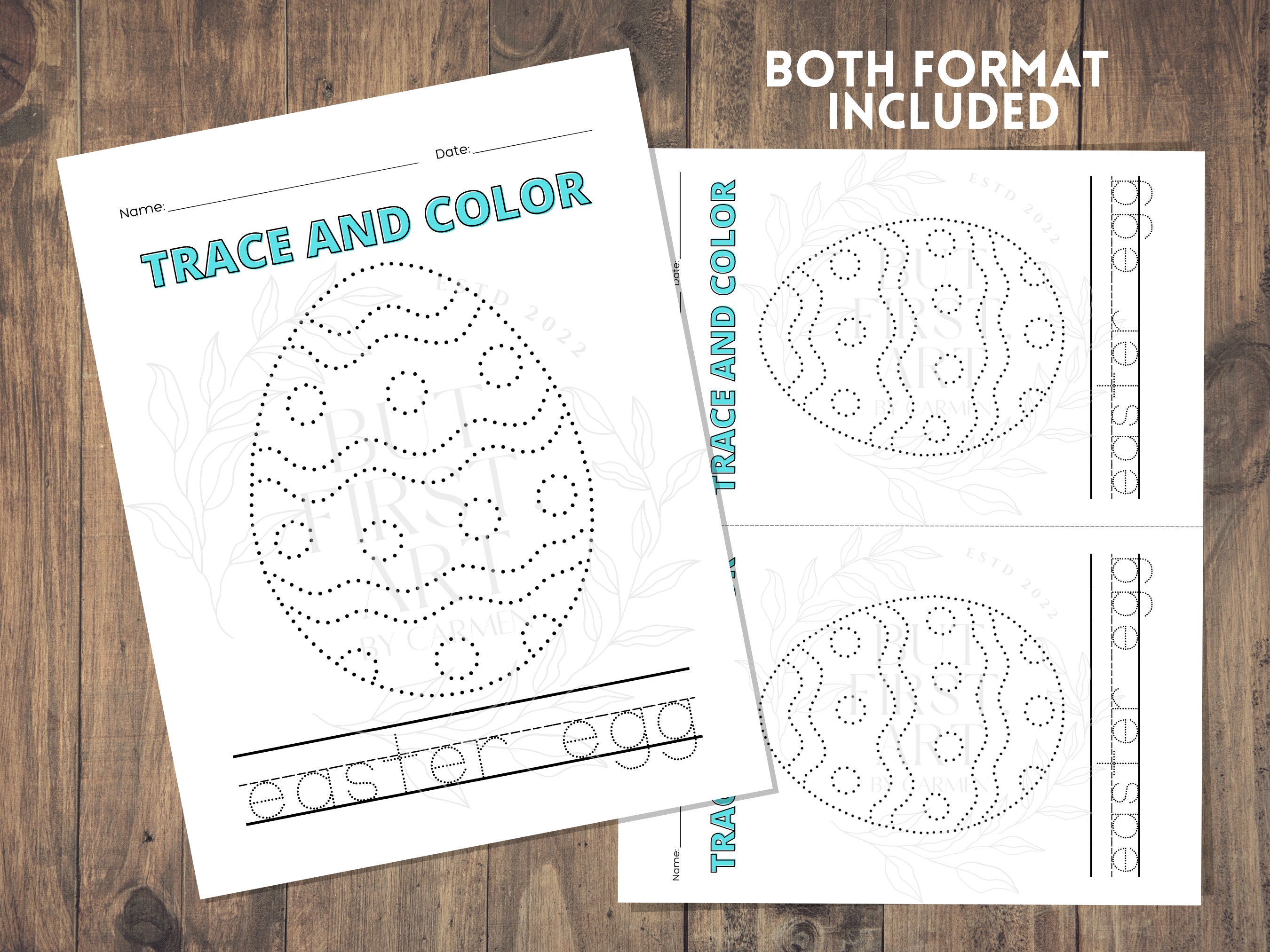 Easter Trace and Color Bundle, Printable Coloring Pages - Etsy