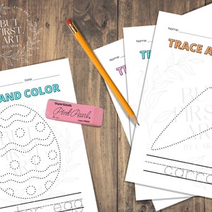 Easter Trace and Color Bundle, Printable Coloring Pages - Etsy