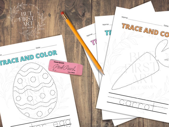 Easter Trace and Color Bundle Printable Coloring Pages | Etsy