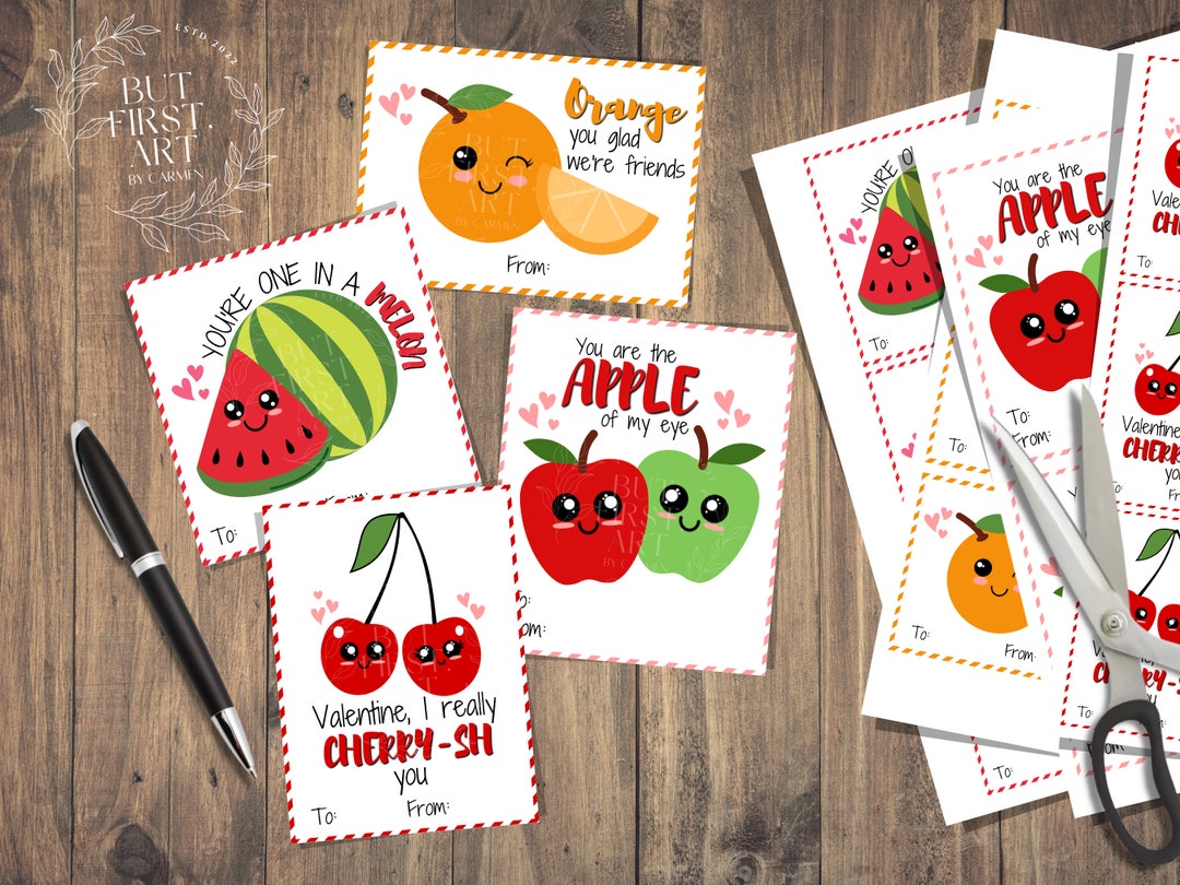 Cute Fruity Valentine Printable; Instant Digital Print - Etsy