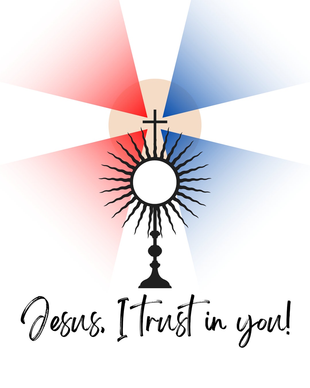Divine Mercy Jesus I Trust in You Monstrance Catholic Wall Art Digital ...