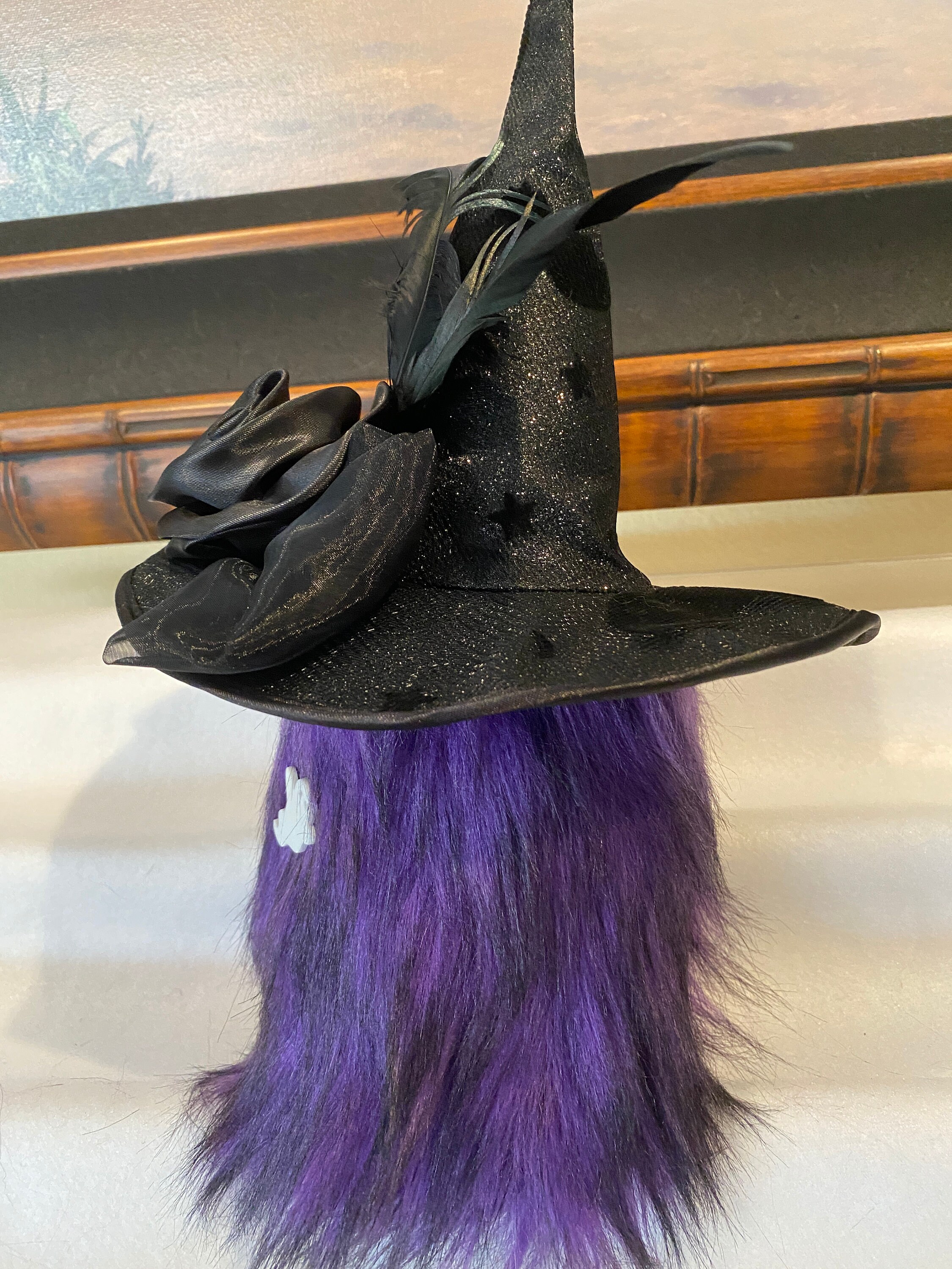 Halloween Witch Full Fur Gnome With Beautiful Hat, Full Fur - Made With ...