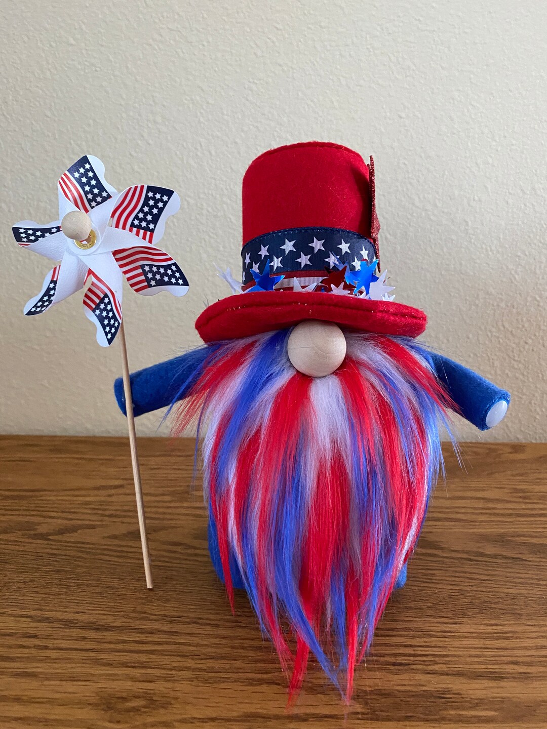 4th of July Gnome, Patriotic Gnome, Red White Blue Gnome, Uncle Sam ...