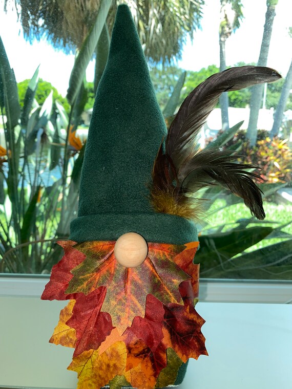 Fall Leaf Gnome large Fall Gnome Leaf Gnome Made With - Etsy