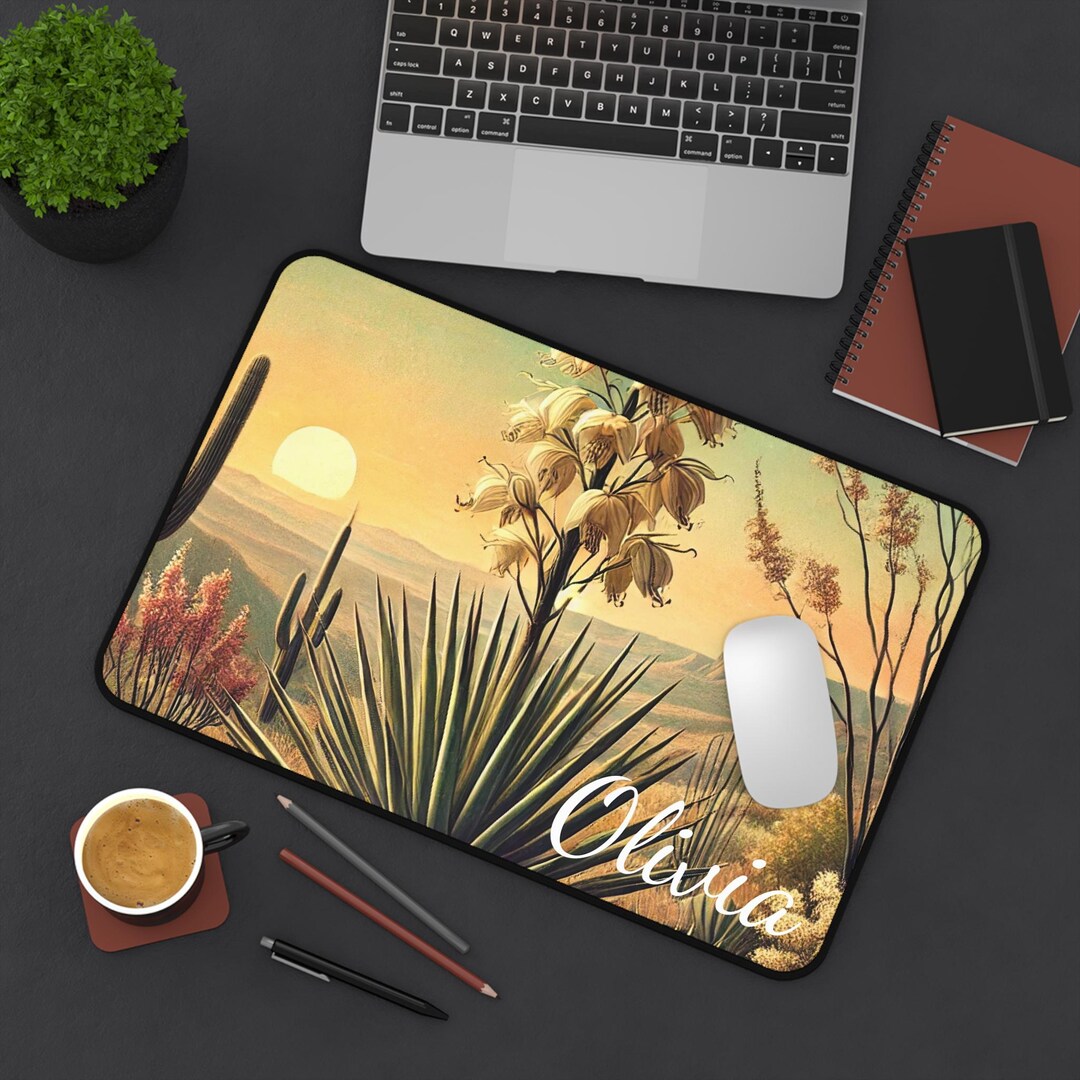 Desk Mat - Desert Cactus - Agave Bloom - Arizona Tucson Design - Custom ...