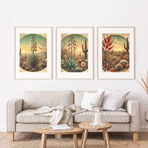 Desert Landscape Print - Sonoran Desert Boho Vintage Wall Art ...